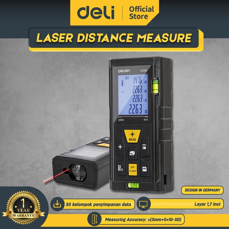 Jual Deli Laser Rangefinders / Deli Meteran Laser Digital 40/60/80/100 ...