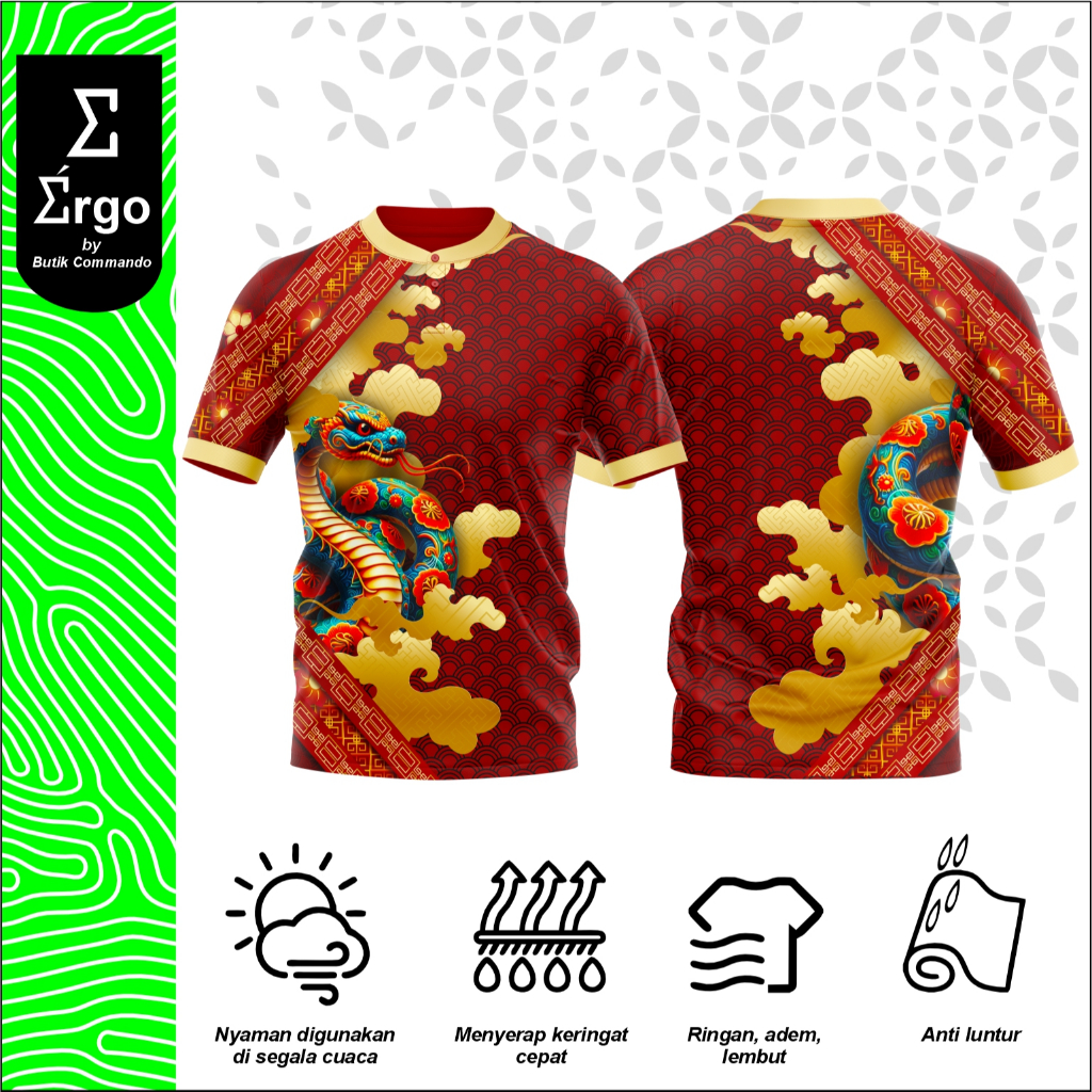 Jual Baju Kaos Tahun Baru Imlek Shio Ular Chinese New Year 2025 Pria ...
