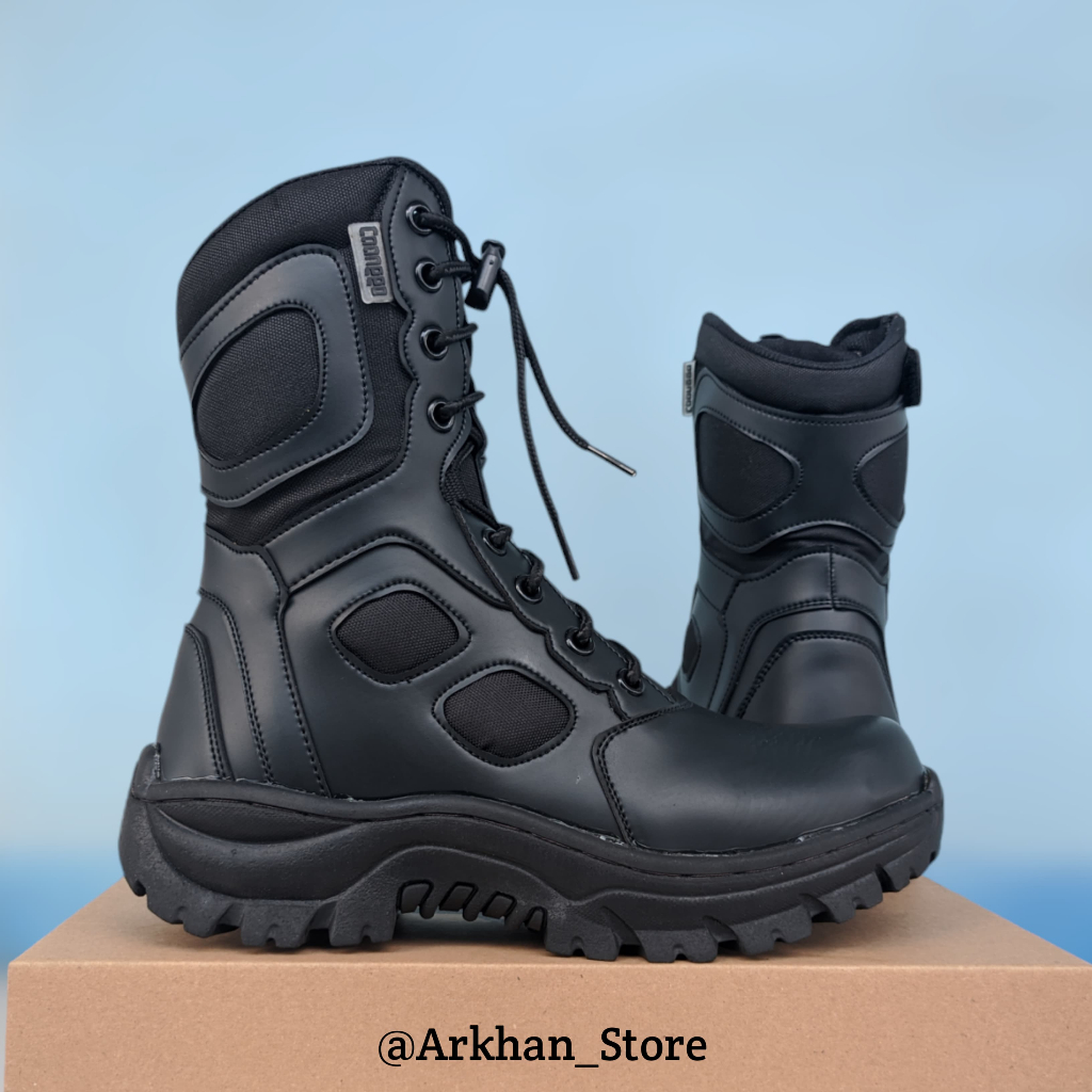 Jual Sepatu PDL TNI Polri Terbaru 2025 Safety Boots Ujung Besi Hitam ...