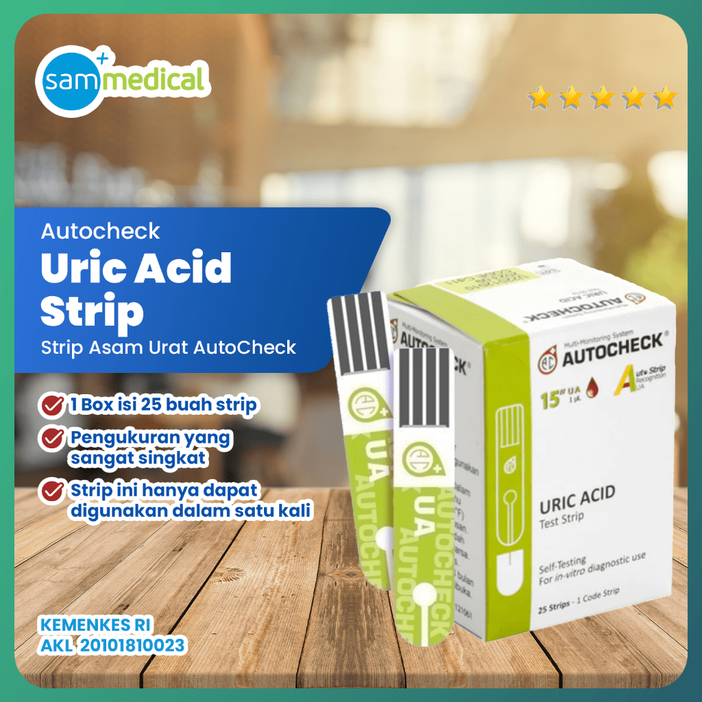 Jual Autocheck Strip Asam Urat / Stik Refill Uric Acid Strip / Isi ...