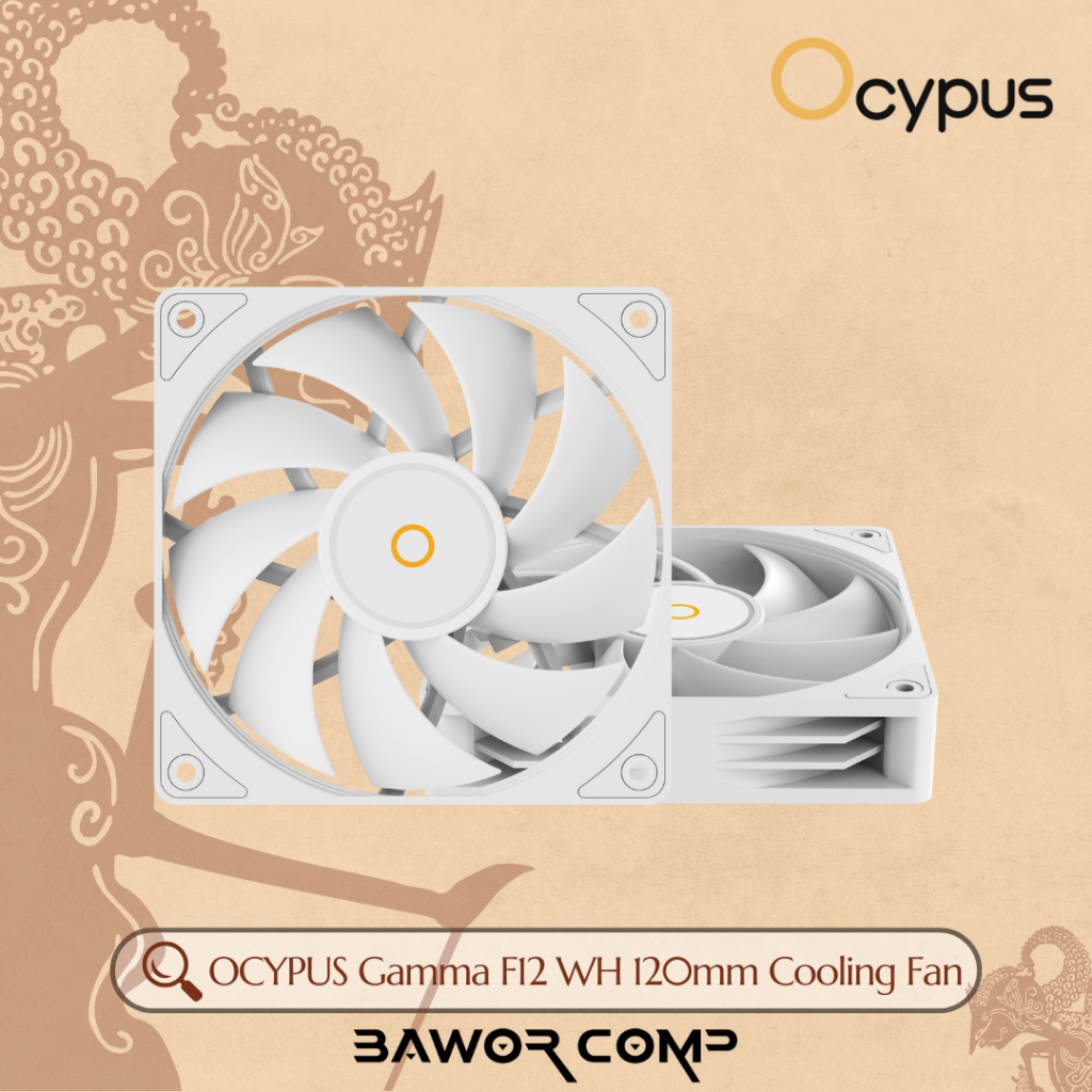 Jual OCYPUS Gamma F12 WH White PWM Fan - 120mm 12cm 1300RPM Cooling Fan ...