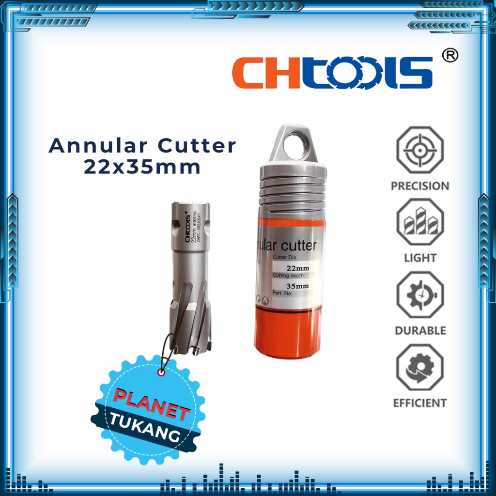 Jual Mata Bor Magnet 18mm TCT CHTOOLS Annular Cutter Jetbroach 18 mm ...