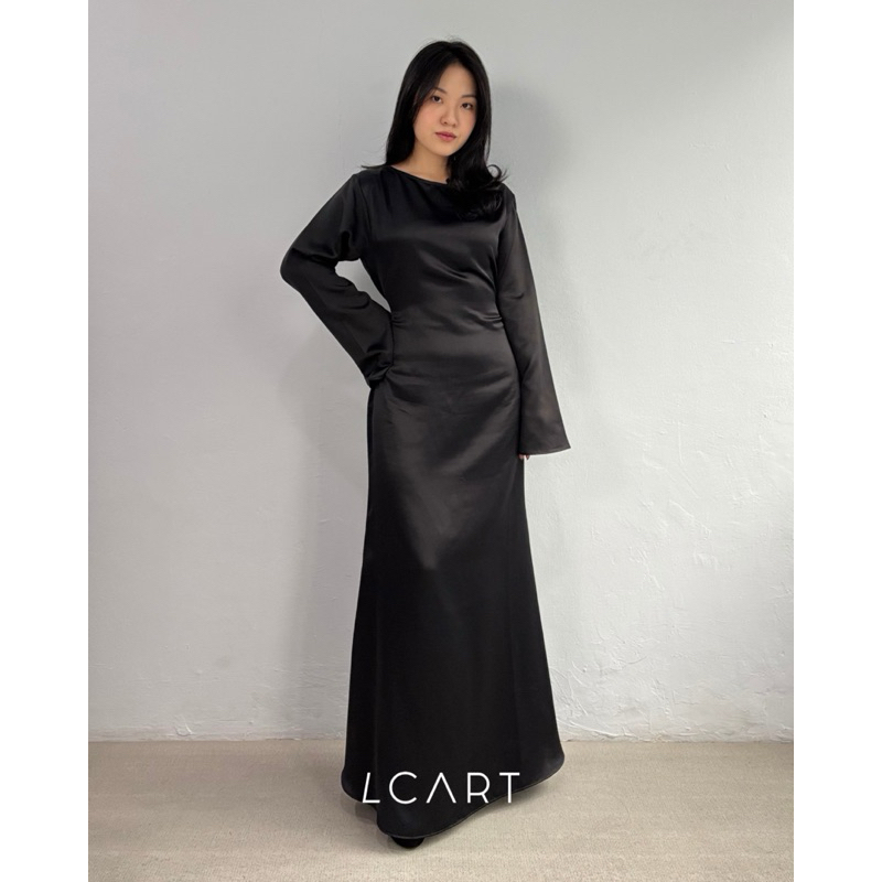 Jual LCART - Rora Long Sleeve Dress | Dress Satin Wanita | Shopee Indonesia