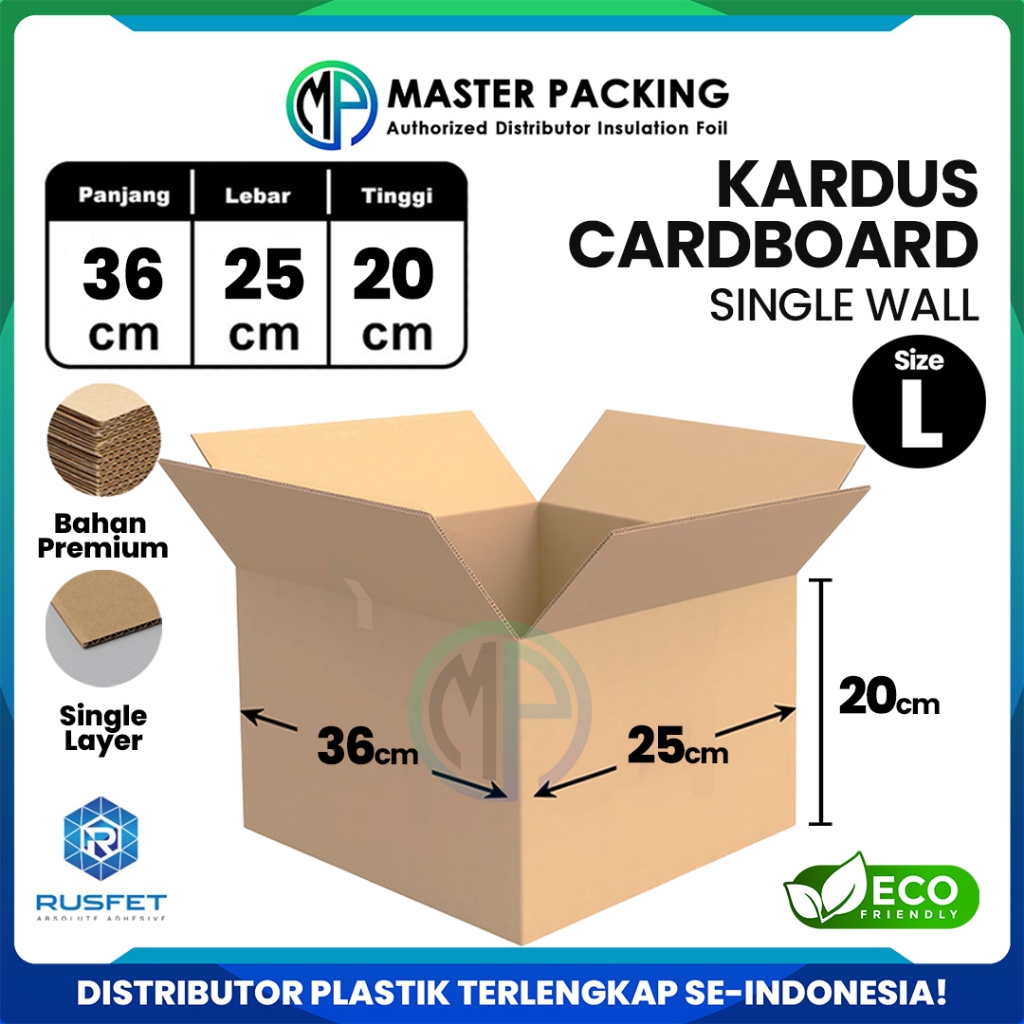 Jual Kardus Box Packing Dus 36 x 25 x 20CM Karton Single Layer Coklat ...