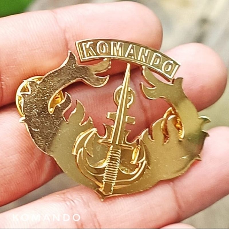 Jual Brivet/Brevet/Wing Komando TNI AD 100% Kuningan sepuh emas ...