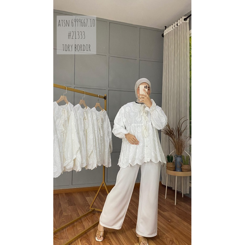 Jual bluse brukat timbul | Shopee Indonesia