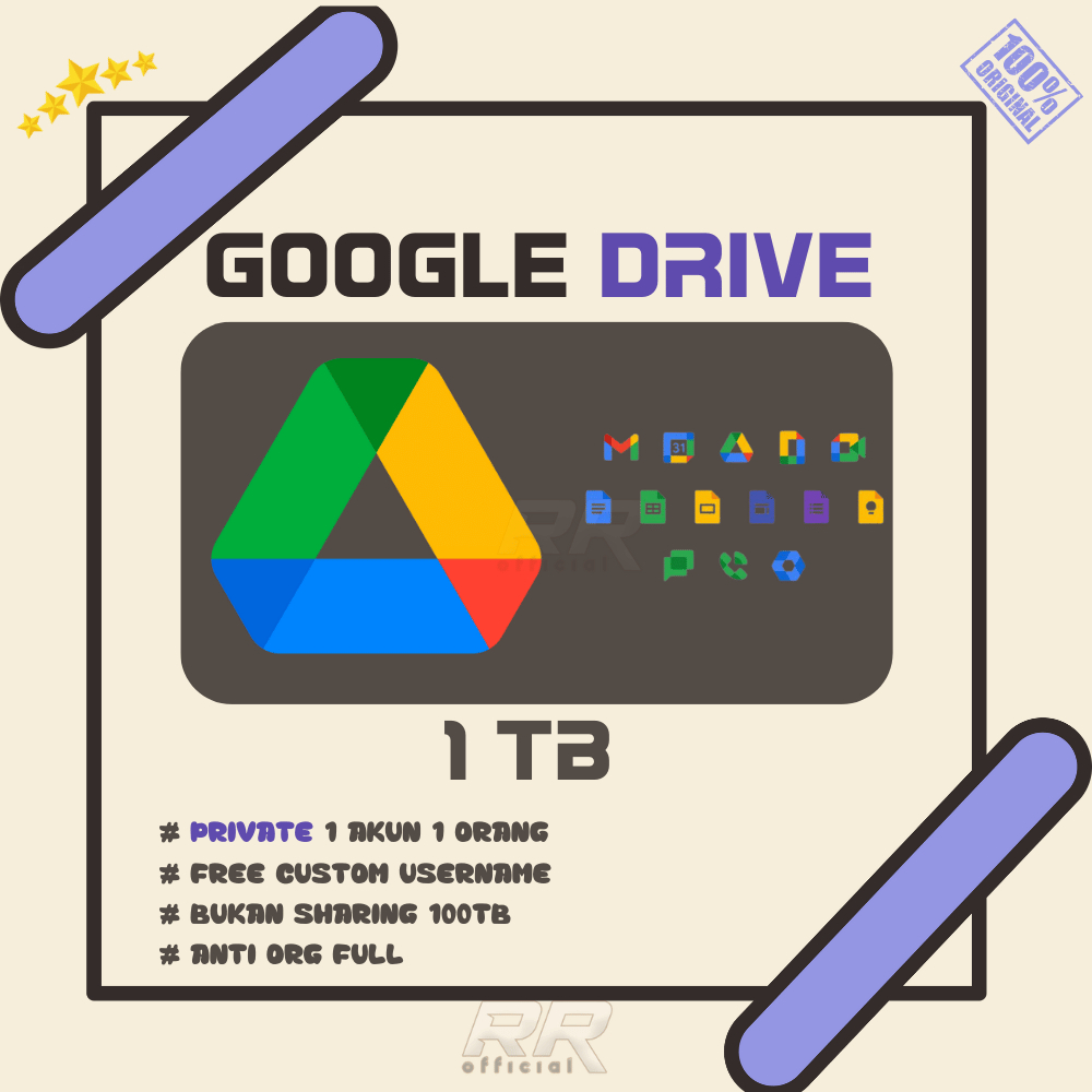 Jual Google Drive Max 1TB Storage Lifetime Bergaransi Resmi Gdrive ...