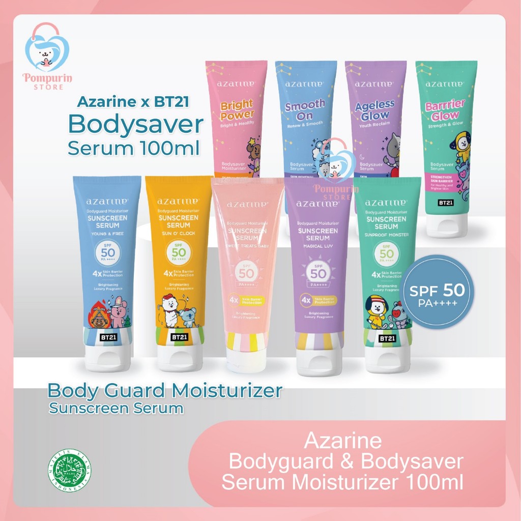 Jual Azarine x BT21 Body Guard Moisturizer Sunscreen Serum SPF50 PA ...
