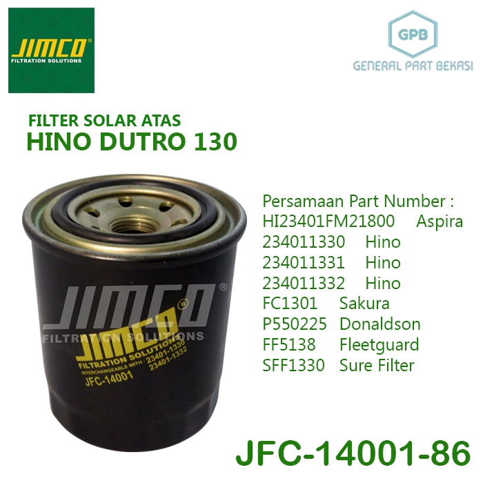 Jual Filter Solar Atas Hino Dutro 130 Sakura FC-1301 Jimco JFC-14001 ...