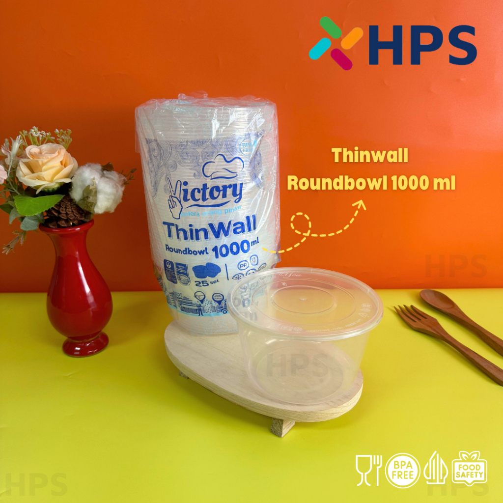 Jual Thinwall ROUNDBOWL 1000 ml MANGKUK BULAT Plastik Take Away Bowl ...