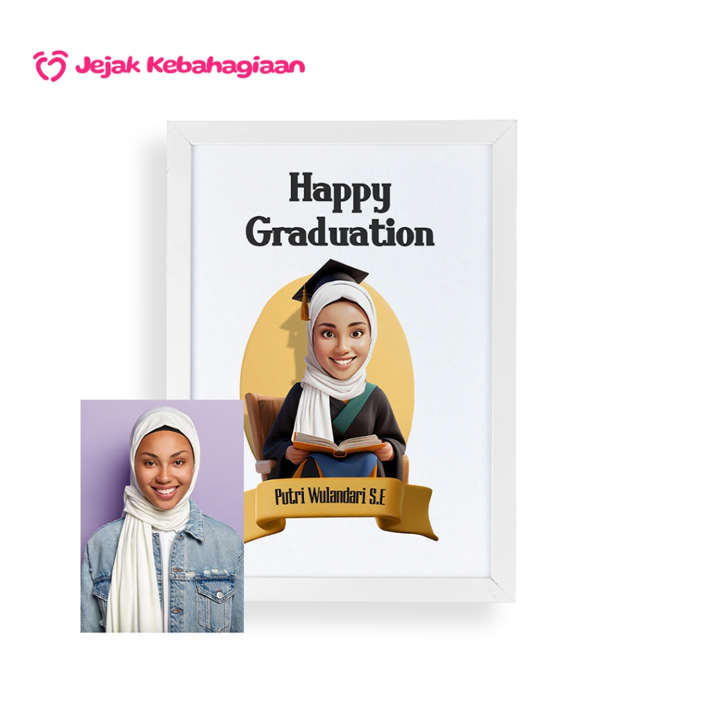 Jual Paket Gambar Kartun Tema Wisuda dan Cetak+Figura | Shopee Indonesia
