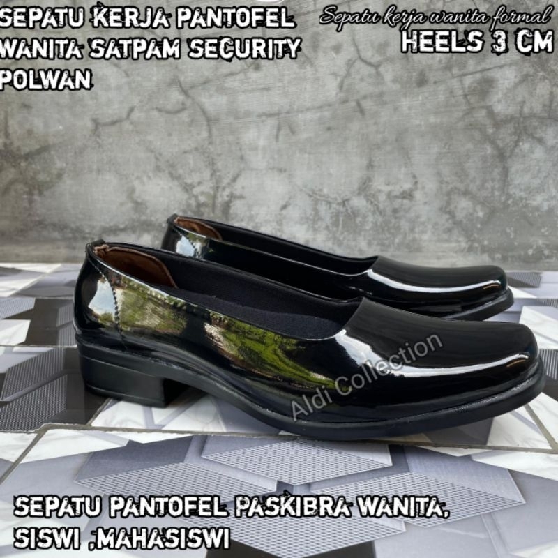 Jual SEPATU PDH POLWAN Hak 5 CM 5CM WANITA KILAP KULIT SINTETIS SEPATU ...