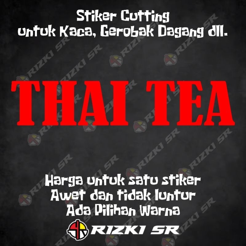 Jual stiker thai tea tulisan untuk kaca gerobak dagang jualan MT ...