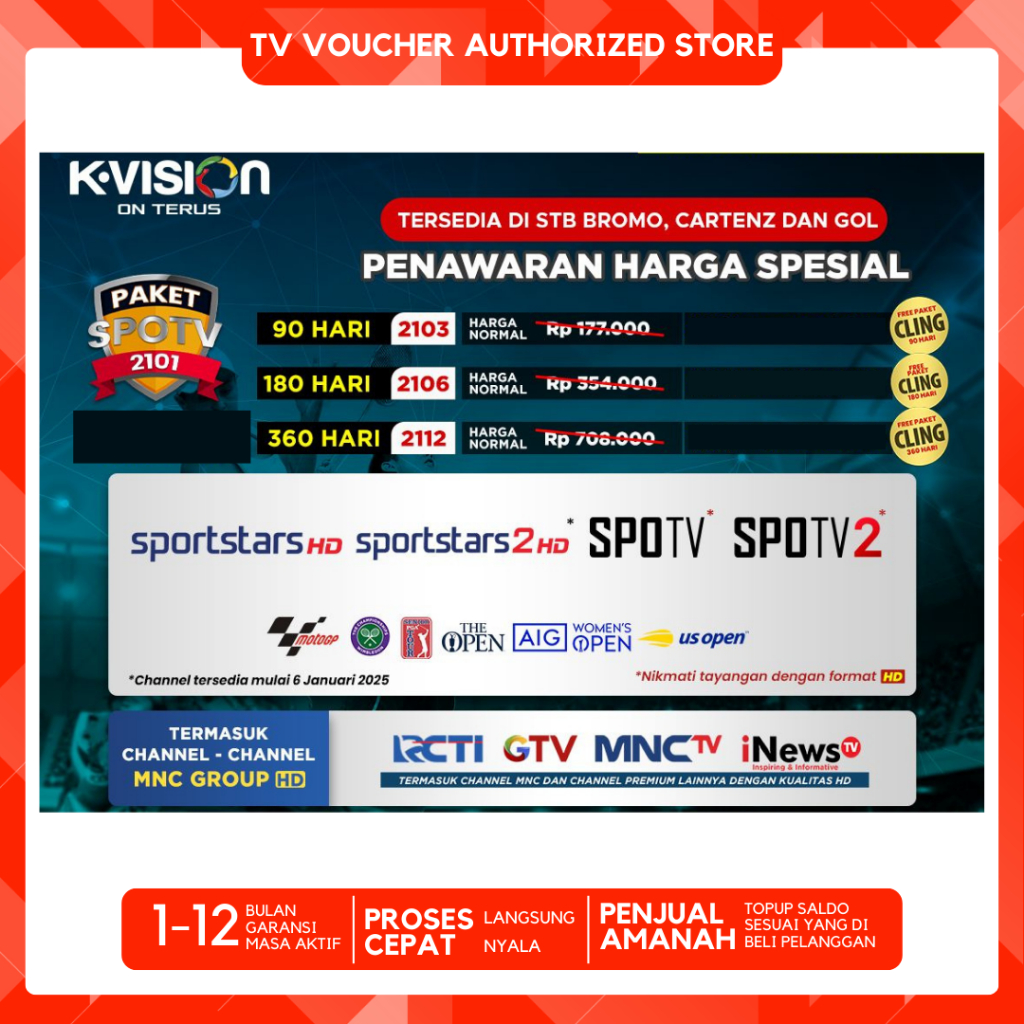 Jual PROMO Voucher Kvision Paket SPOTV K-VISION Kvision MotoGP 2101 | Shopee Indonesia