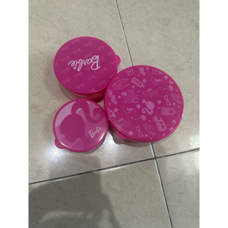 Jual MINISO X BARBIE Lunch Box susun 3 temoat makan lingkaran | Shopee ...