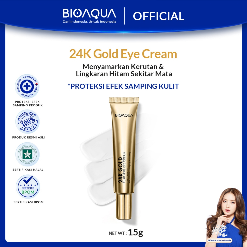 Jual BIOAQUA 24K Gold Purifying Eye Cream 15g | Shopee Indonesia