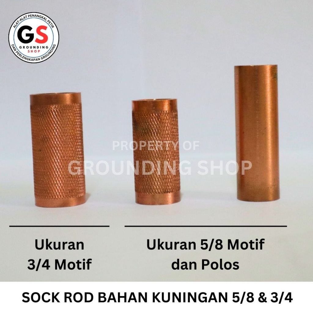 Jual Sock Rod Grounding Ukuran 5/8 dan 3/4 Bahan Kuningan / Coupler ...