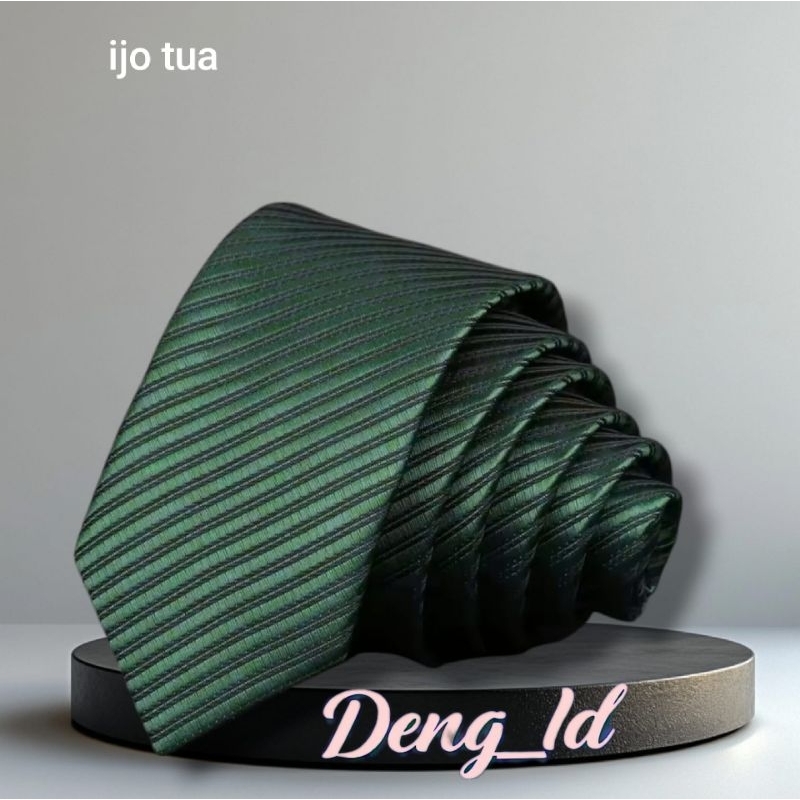 Jual dasi panjang premium motif garis-garis warna ijo tua | Shopee ...