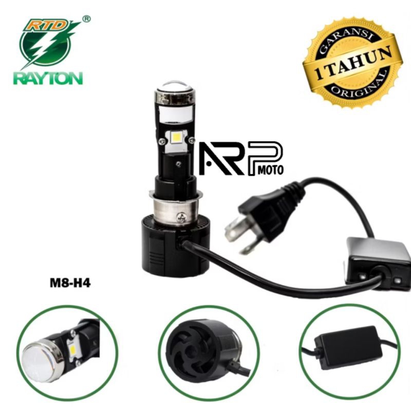 Jual MINI PROJIE LAMPU LED MOTOR MOBIL PNP H4 H6 RAYTON RTD M8 WHITE / WARM WHITE ORIGINAL 100% ...