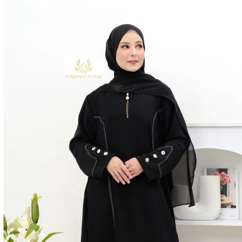 Jual abaya jetblack anti UV style inara kualitas premium design ...
