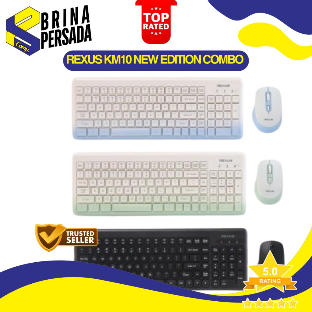 Jual Rexus KM10 NEW Edition Combo Keyboard Mouse Wireless Silent Mouse ...