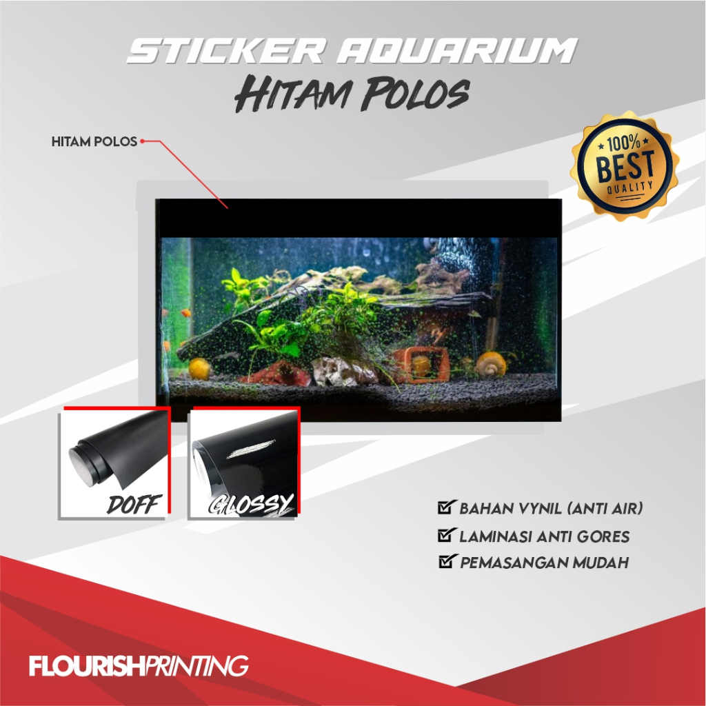 Jual STICKER POLOS HITAM / STIKER LIST DEPAN AQUARIUM POLOS HITAM ...