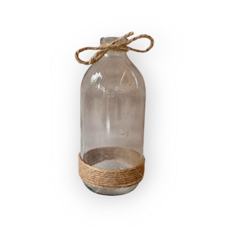 Jual Botol kaca vas bunga 500 ml botol kaca estetik botol kaca + tali ...