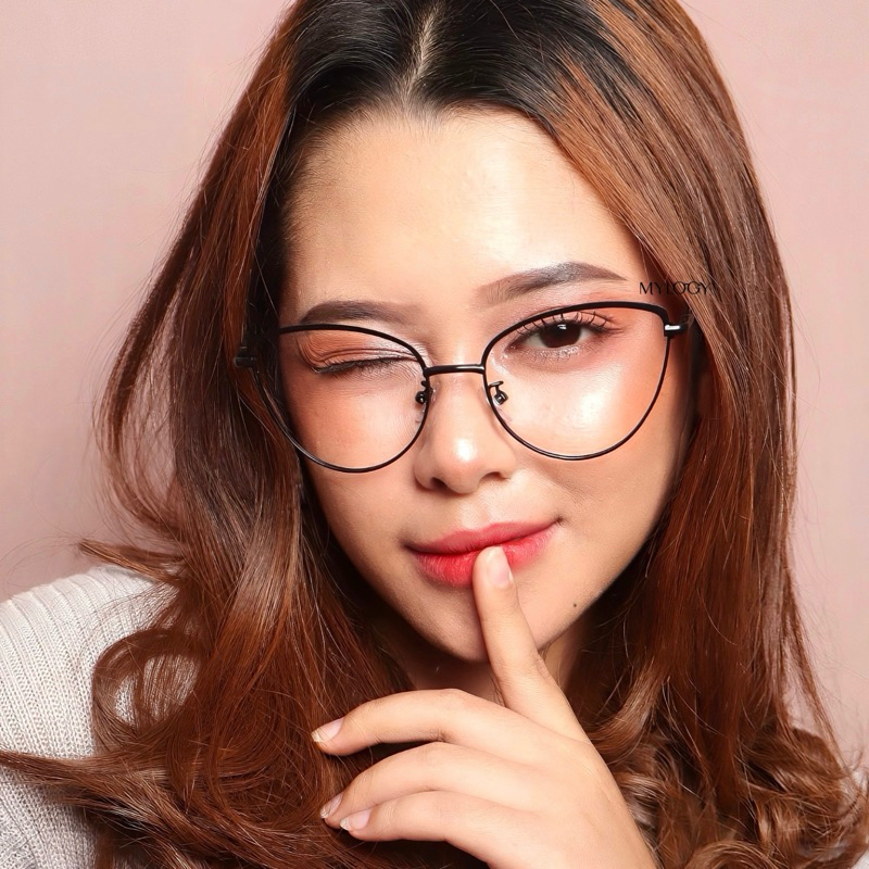 Jual mylogylollyshop - frame titanium besi cat eye kode YOSHI | Shopee ...