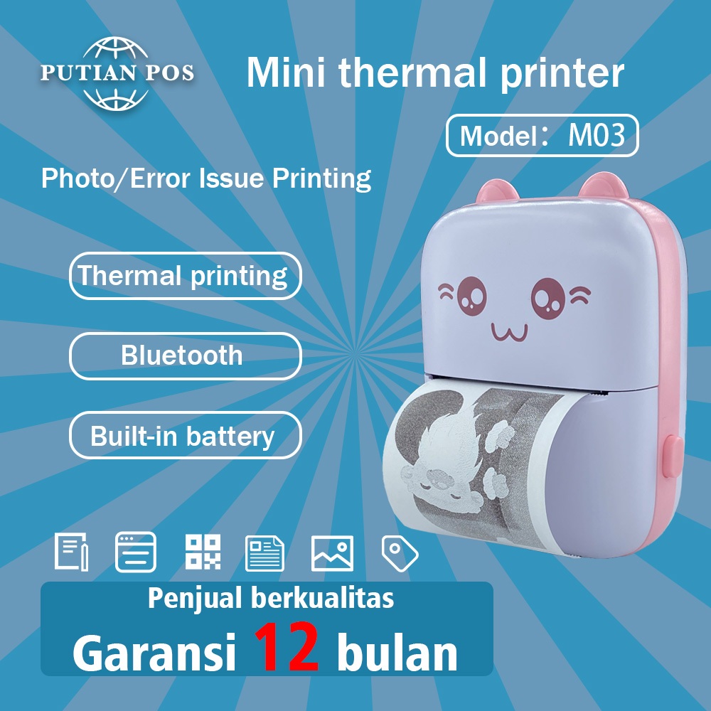 Jual Mini Lucu Thermal Printer Foto Tanda Terima Memo Printer Hadiah ...
