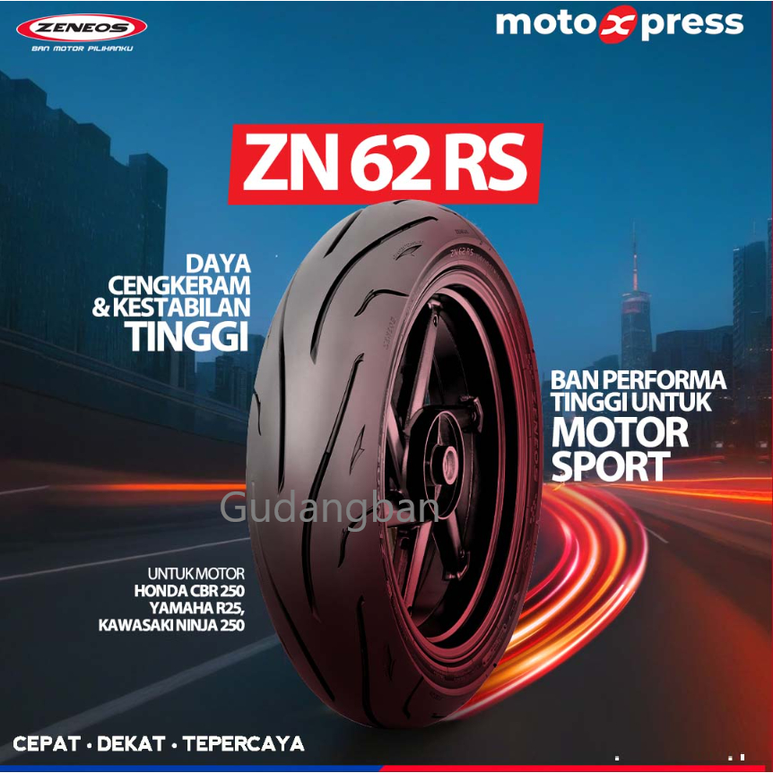Jual ( VERSI RS ) ZN62 RS !!! 150 / 60 - 17 ZENEOS Ban motor TUBELESS ...