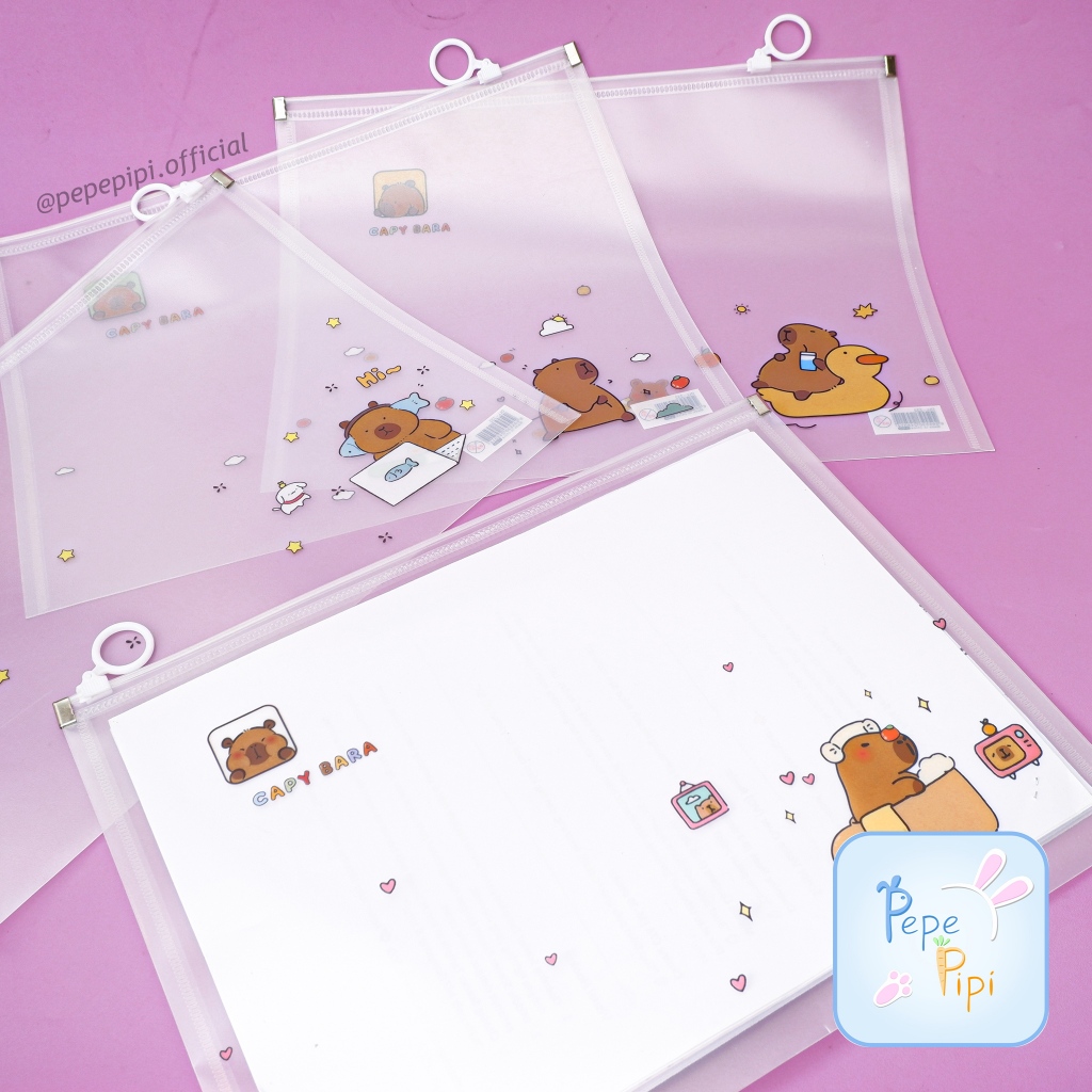 Jual Map Zipper Pocket A4 DLL-233 Capybara Folder Dokumen Zip Lock ...