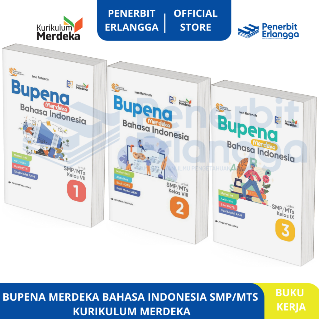 Jual [Erlangga Official] Bupena Merdeka Bahasa Indonesia Smp/Mts Kelas 7 8 9 - Kurikulum Merdeka ...