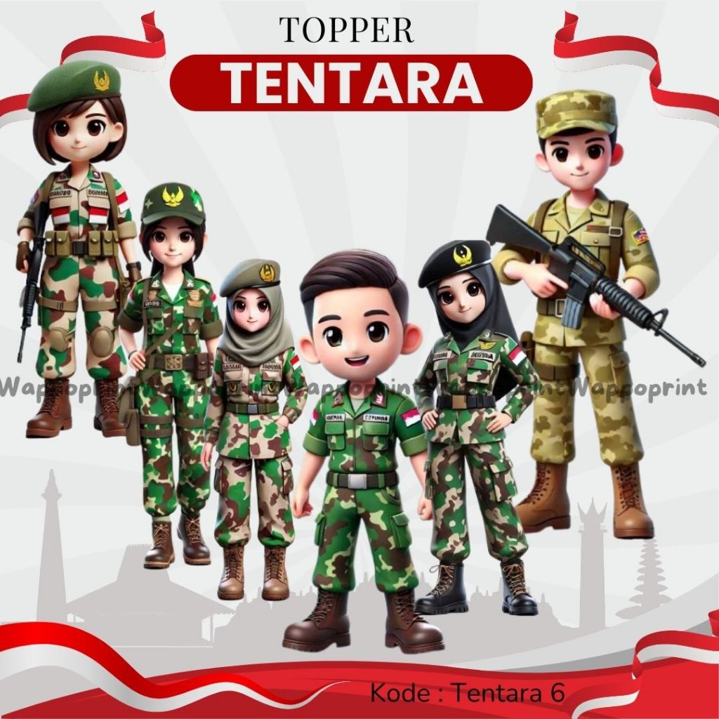 Jual {TOPPER TNI} Topper Profesi murah Untuk Buket / Topper Tentara ...