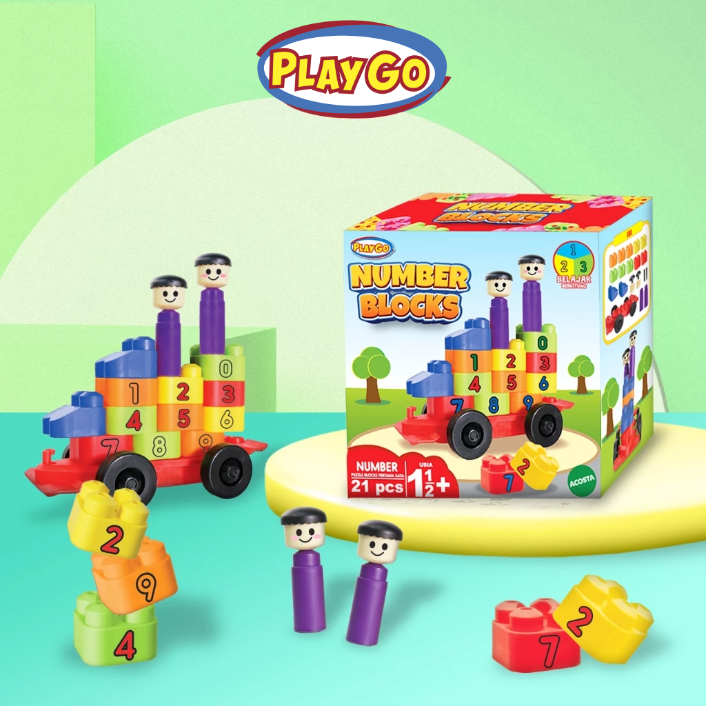 Jual PLAYGO NUMBER BLOCKS Susun Rakit Angka Mainan Edukasi Angka Susun ...