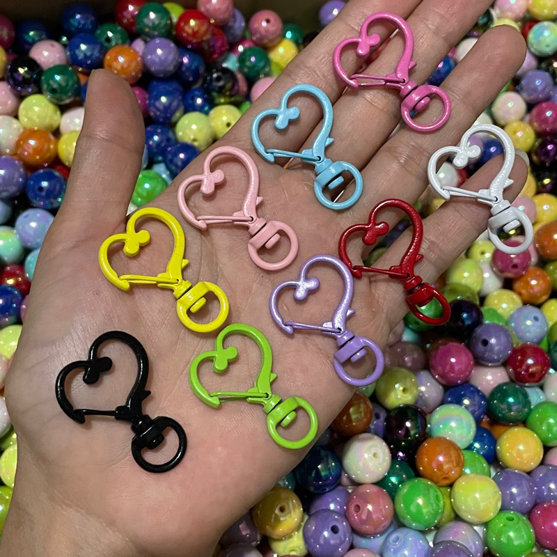 Jual [25 pcs] RING GANCI gantungan kunci LOVE mix warna lobster kokot ...