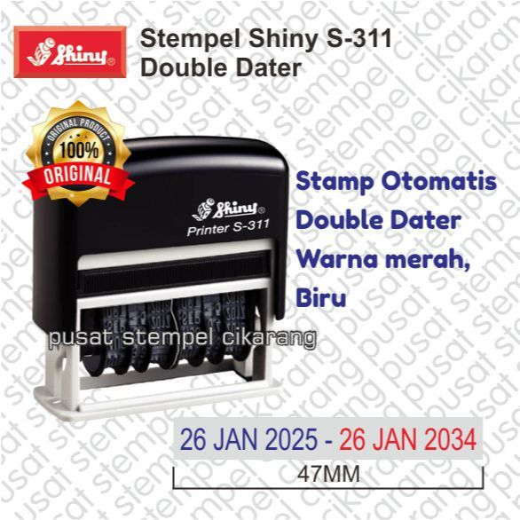 Jual Stempel Shiny Double Dater Type S-311 2 Warna | Shopee Indonesia
