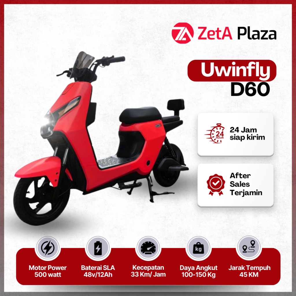 Jual Sepeda Listrik UWinfly D60 450 Watt 48V/12Ah Garansi Resmi Uwinfly Indonesia | Shopee Indonesia