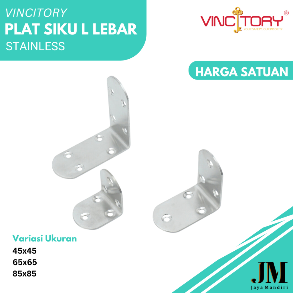 Jual Vincitory Ambalan L Plat Siku Penyangga Stainless Ukuran 45mm 65mm ...
