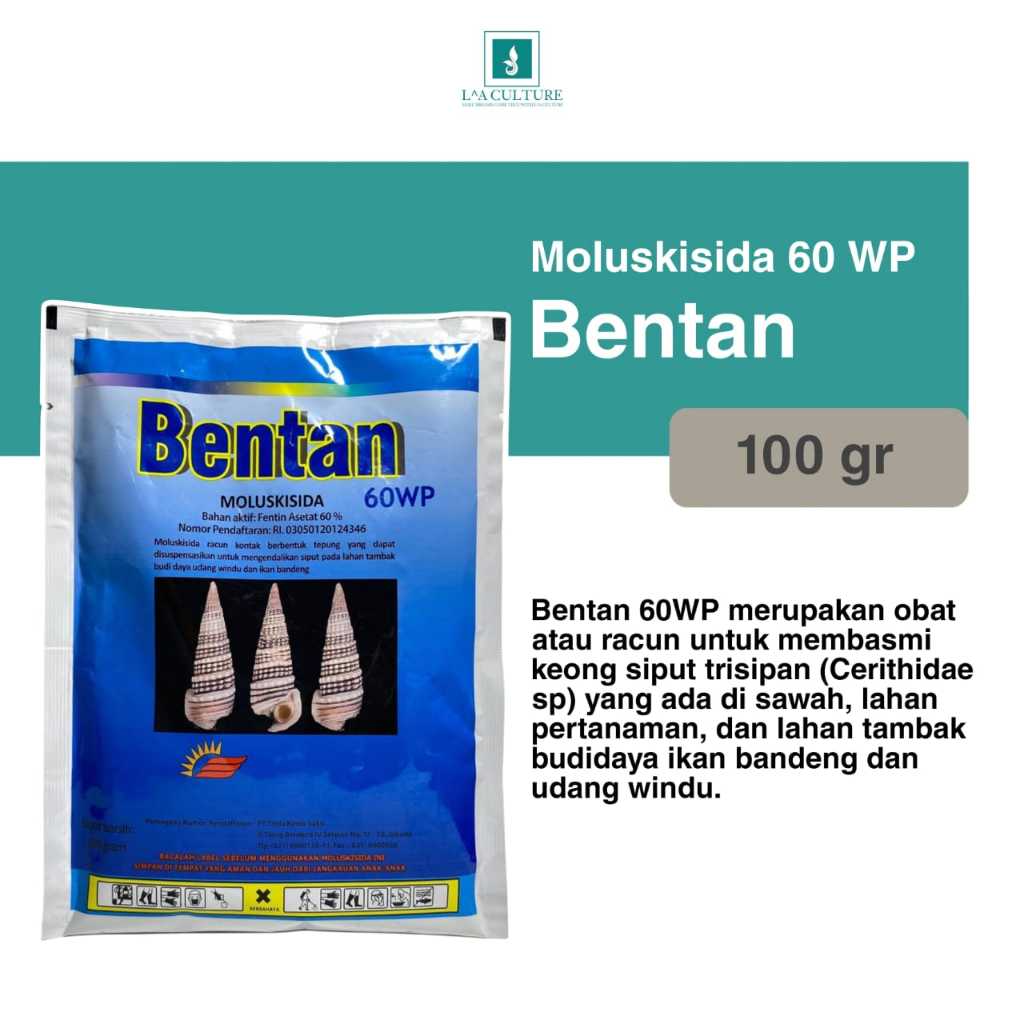 Jual Bentan 60 WP Moluskisida Racun Keong Siput 100 Gram Kemasan Pabrik ...