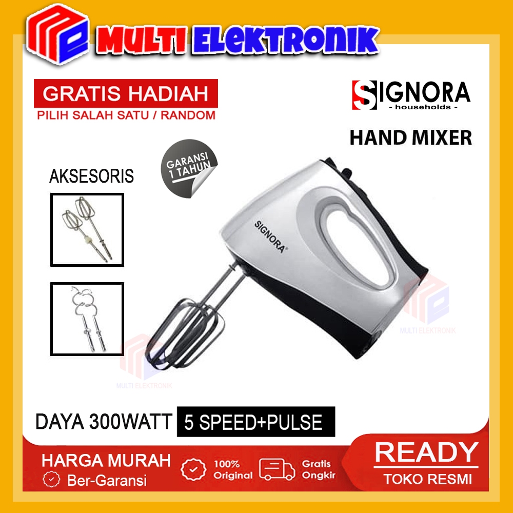 Jual Signora Hand Mixer Stainless Steel Free Hadiah | Shopee Indonesia