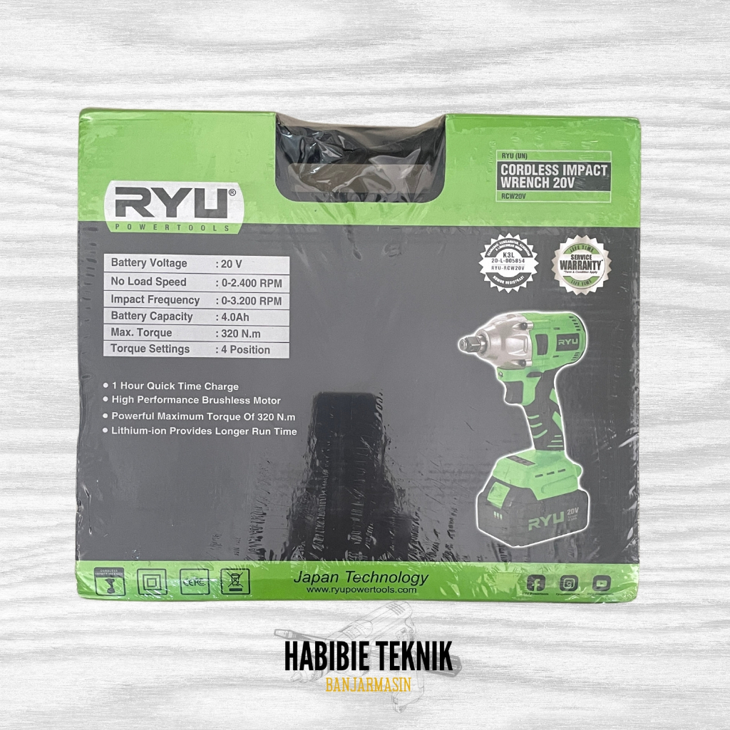Jual RYU Cordless Impact Wrench RCW20V | RYU Cordless Impact Wrench RCW ...