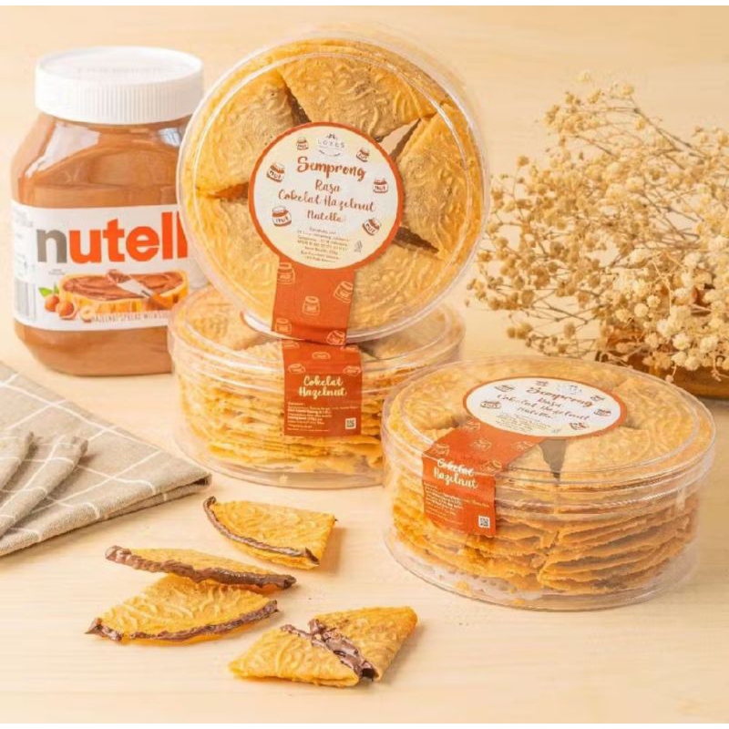 Jual Semprong Kue Kapit Rasa Cokelat Hazelnut Nutella - Loves Semprong ...