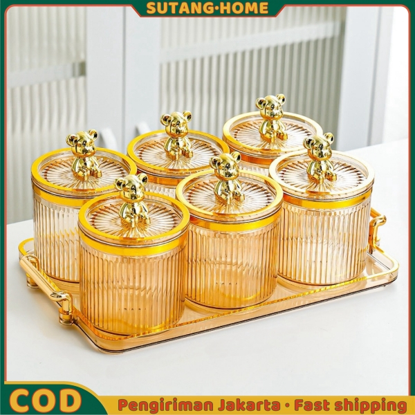 Jual 【SUTANG】Snack Tray Toples Bulat | Multifungsi Storage Jar with ...