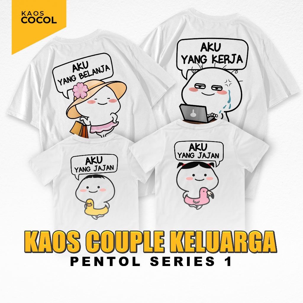 Jual Cocol Store - Kaos Desain Pentol Couple Family Ver.1 - Bahan Katun ...