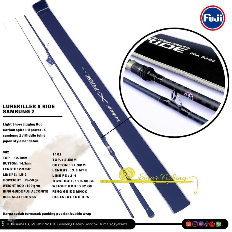 Jual New Japan Shore Jig Rod Lurekiller X Ride Sambung 2 Dan Sambung 3 ...