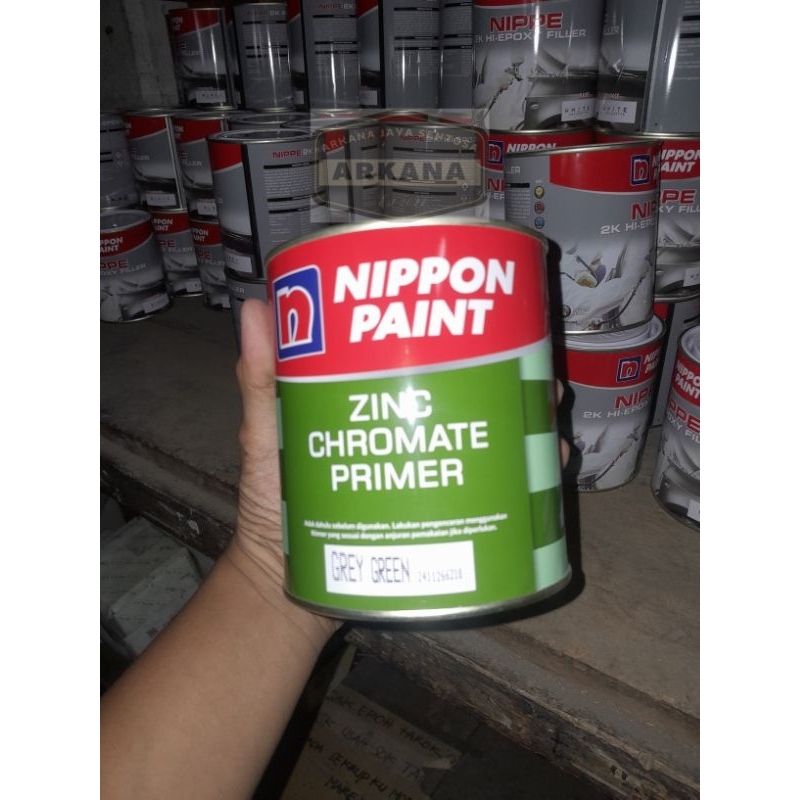 Jual Nippon zinc chromate 1kg | Meni besi | Cat dasar anti karat | Primer anti karat Grey Green ...