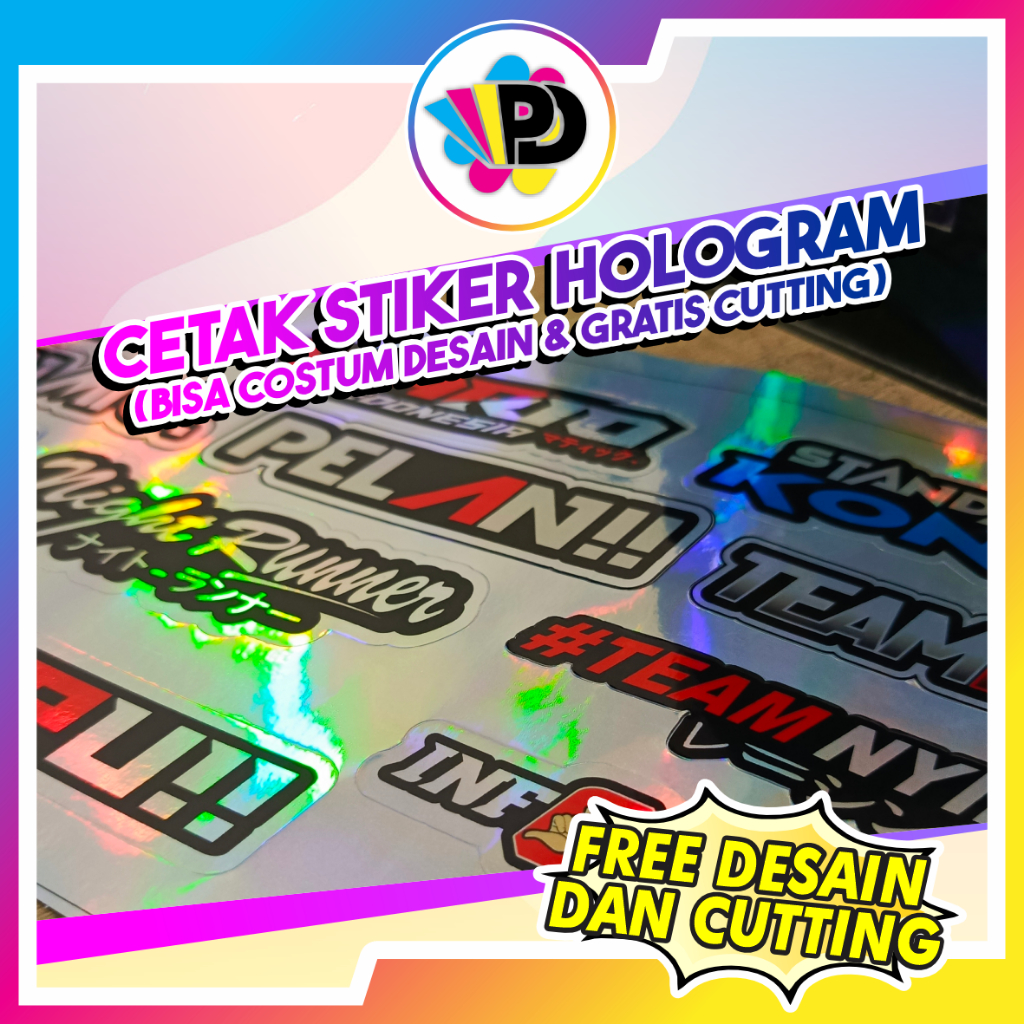 Jual Cetak Stiker Racing Hologram Meteran dan Ukuran Kertas A3 | Cetak ...