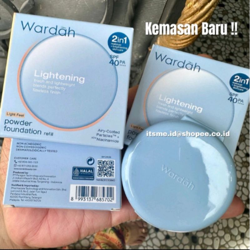 Jual NEW WARDAH Light Feel Powder Foundation /Refill (kemasan baru ...