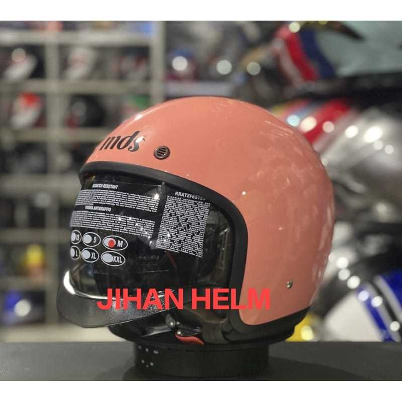 Jual HELM HALF FACE MDS MAGNUM CORAL PINK ORIGINAL SNI | Shopee Indonesia