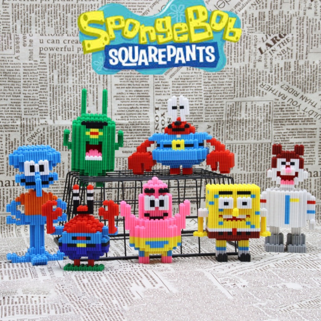Jual Mainan DIY Brick Nano Bricks Spongebob Mr.Crab Patrick Mainan ...